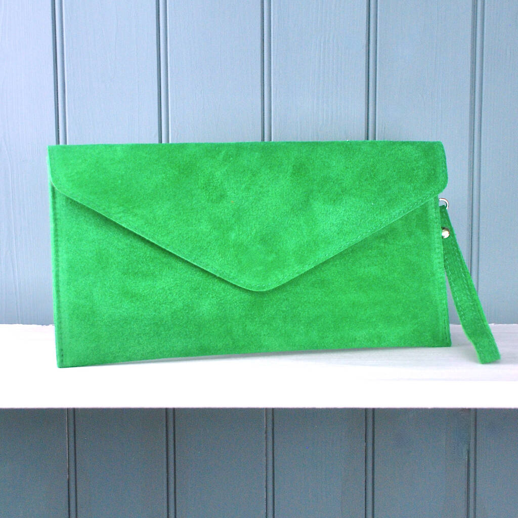 Personalised Summer Colours Suede Envelope Clutch Bag By Penelopetom ...