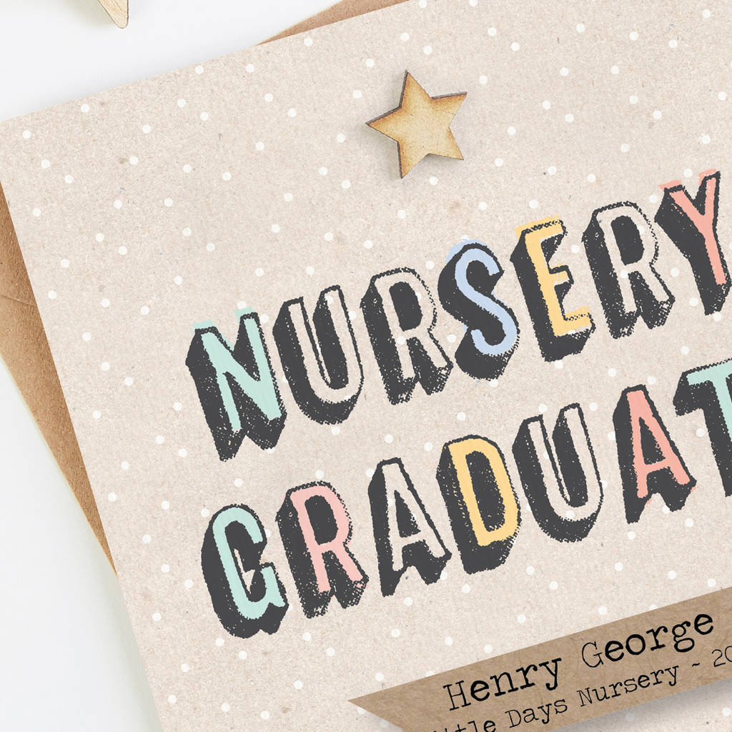 Nursery Graduation Card Personalised By LOOM Weddings 