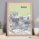 Personalised Exeter Print By Tessa Galloway Illustration ...