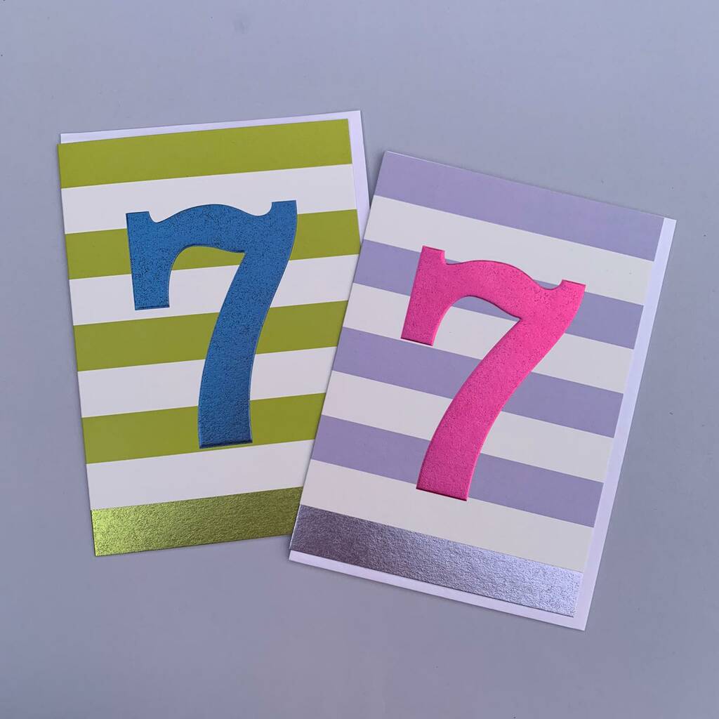 Seven Years Old Children's Birthday Card By Nest | notonthehighstreet.com