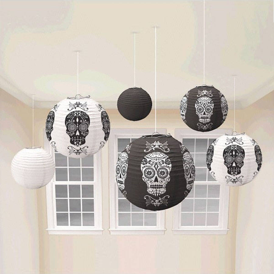 Halloween Day Of The Dead Skull Lantern Decorations By Postbox Party ...