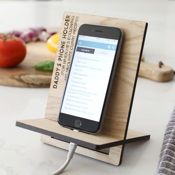 Men's Personalised Wooden Phone Holder By Lisa Angel ...