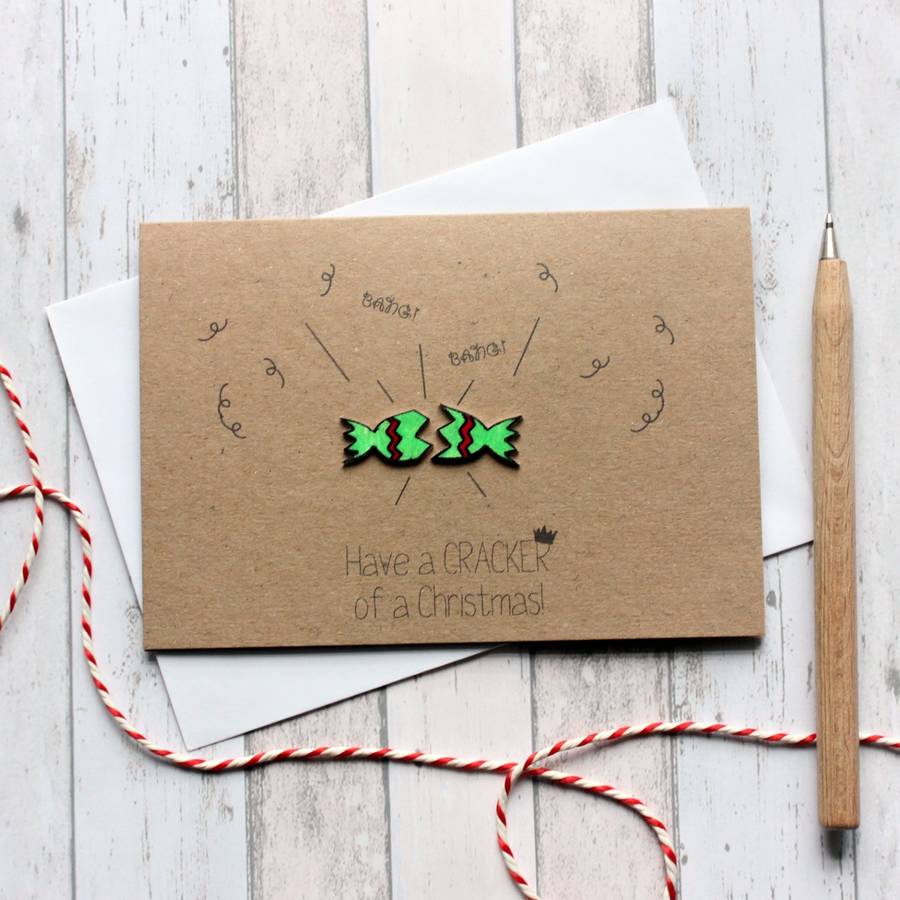 christmas cracker, merry christmas, christmas card by little silverleaf ...