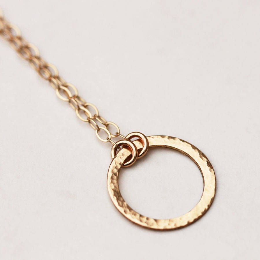 gold or silver hammered karma disc necklace by lulu & belle ...