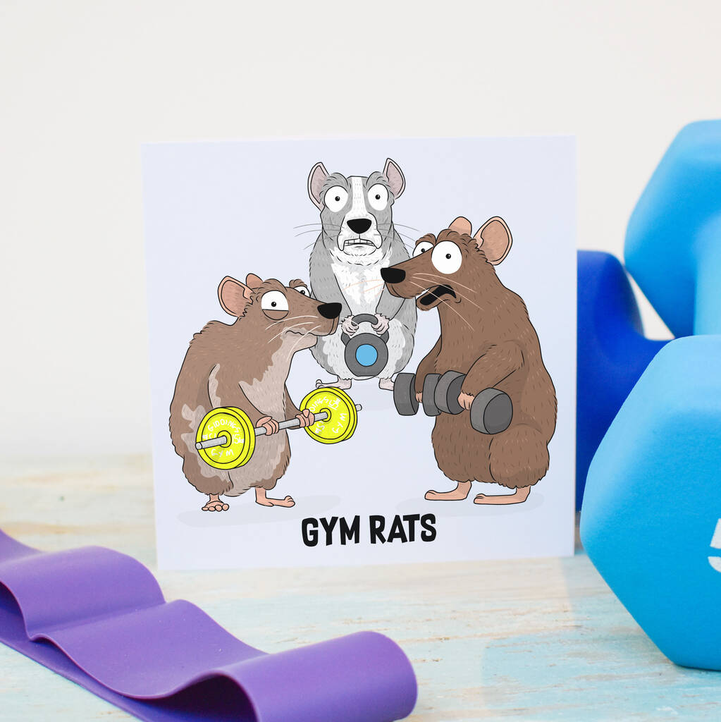 Gym Rats Card, Funny Fitness Card By Giddings Gifts