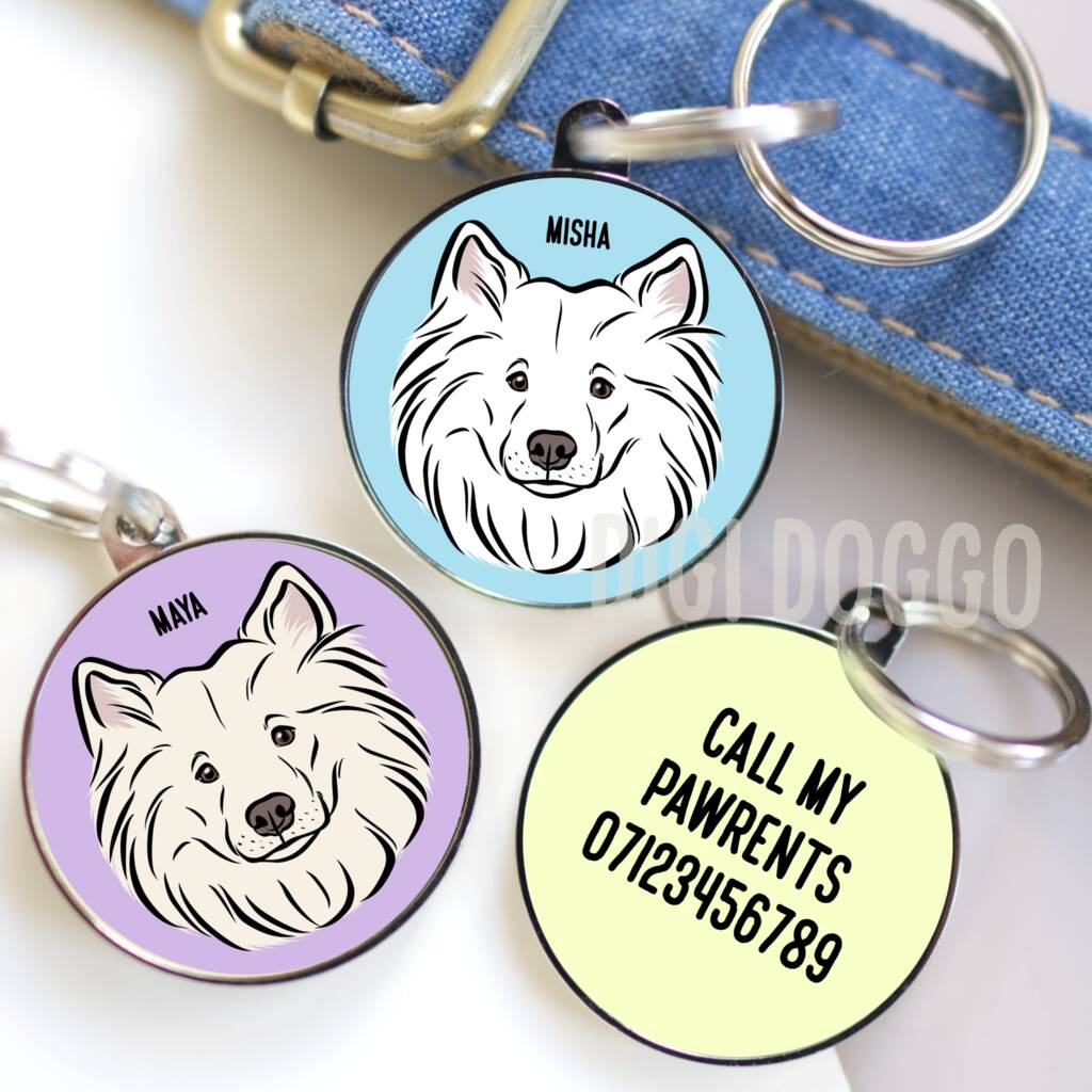 Samoyed ID Tag By Digi Doggo | notonthehighstreet.com