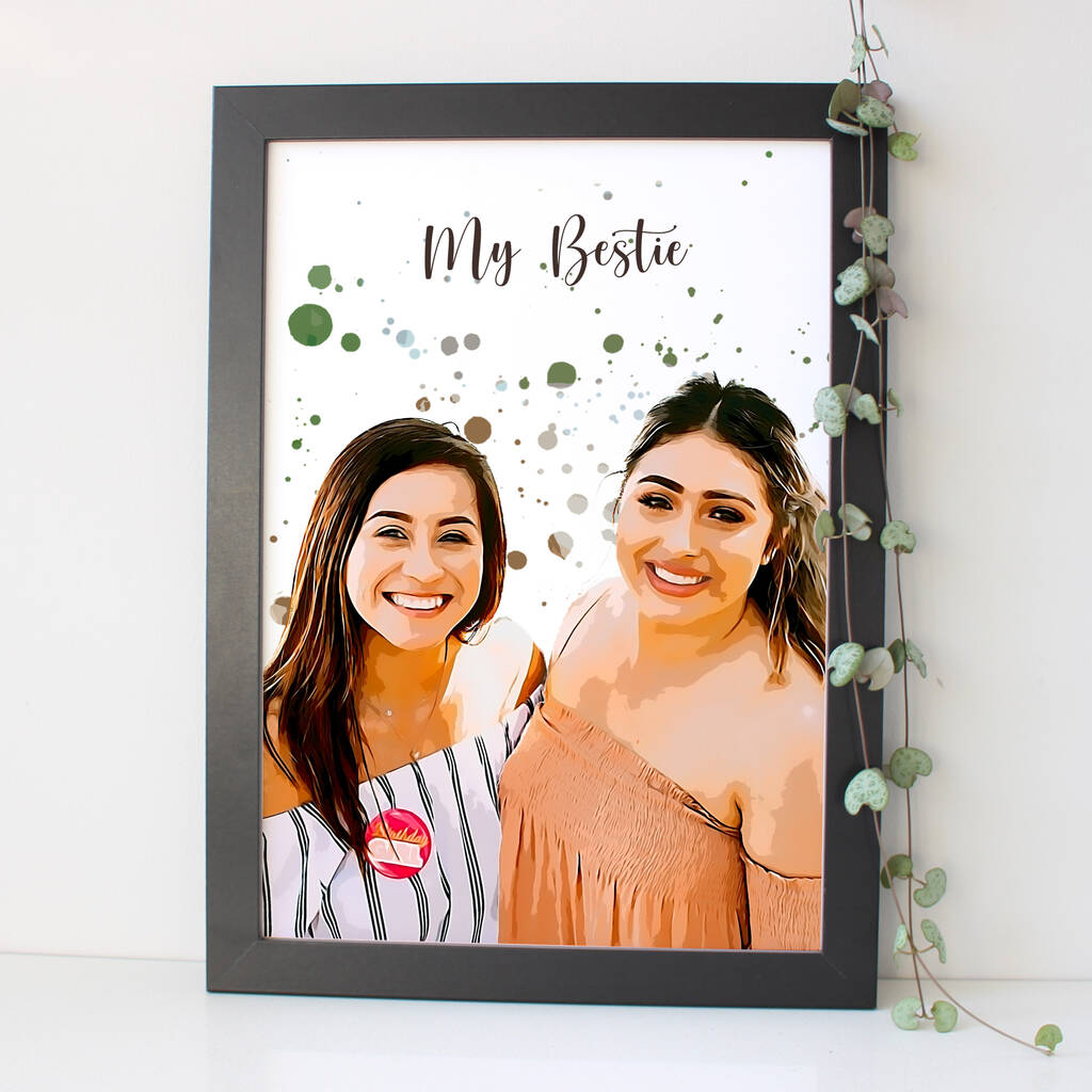 Personalised Besties Portrait Print Gift By Hope and Love