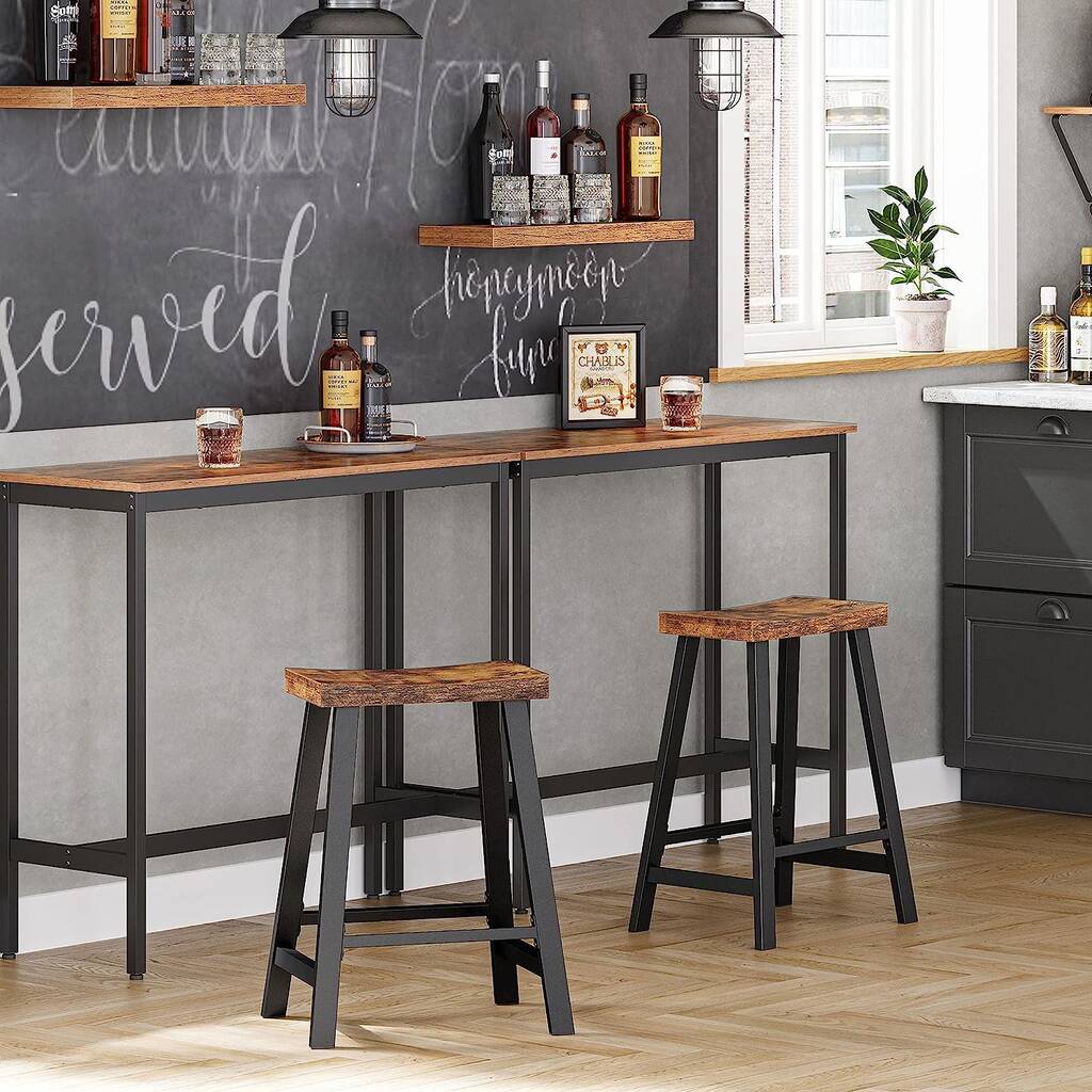 Set Of Two Bar Stools Saddled Kitchen Seat Chairs By Momentum ...