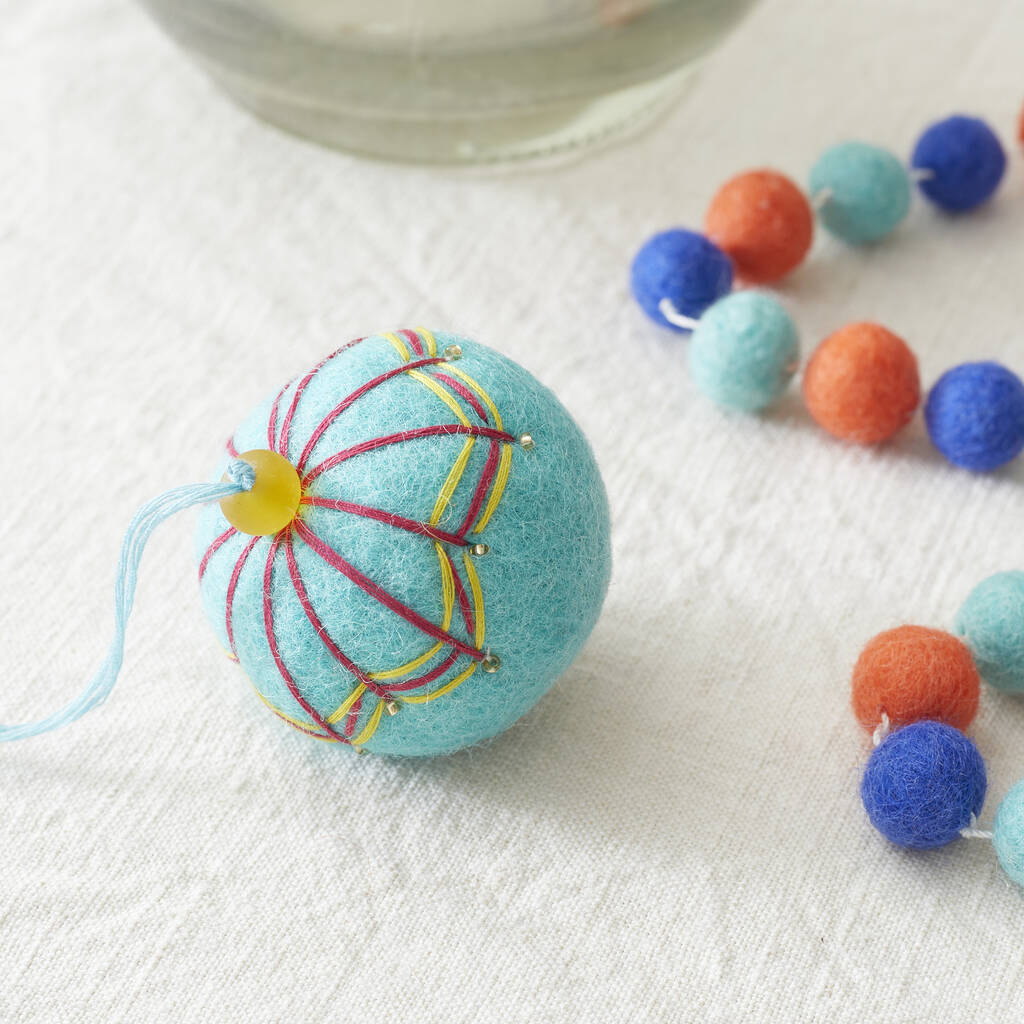 Fair Trade Boho Mini Felt Ball Pompom Garland 200cm By AURA QUE ...