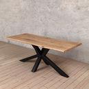 garnet brass live edge oak table diamond legs by cosywood ...
