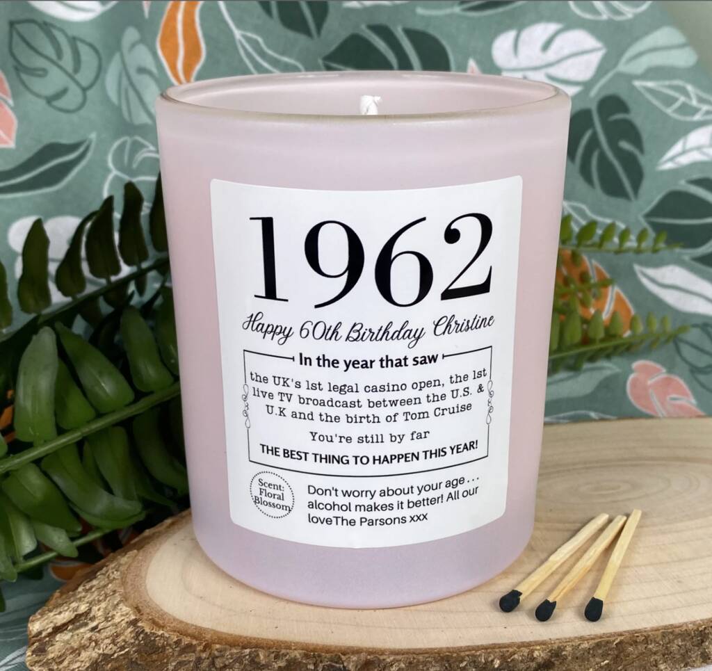 Personalised 60th Birthday Milestone Candle By The Fire Shack ...