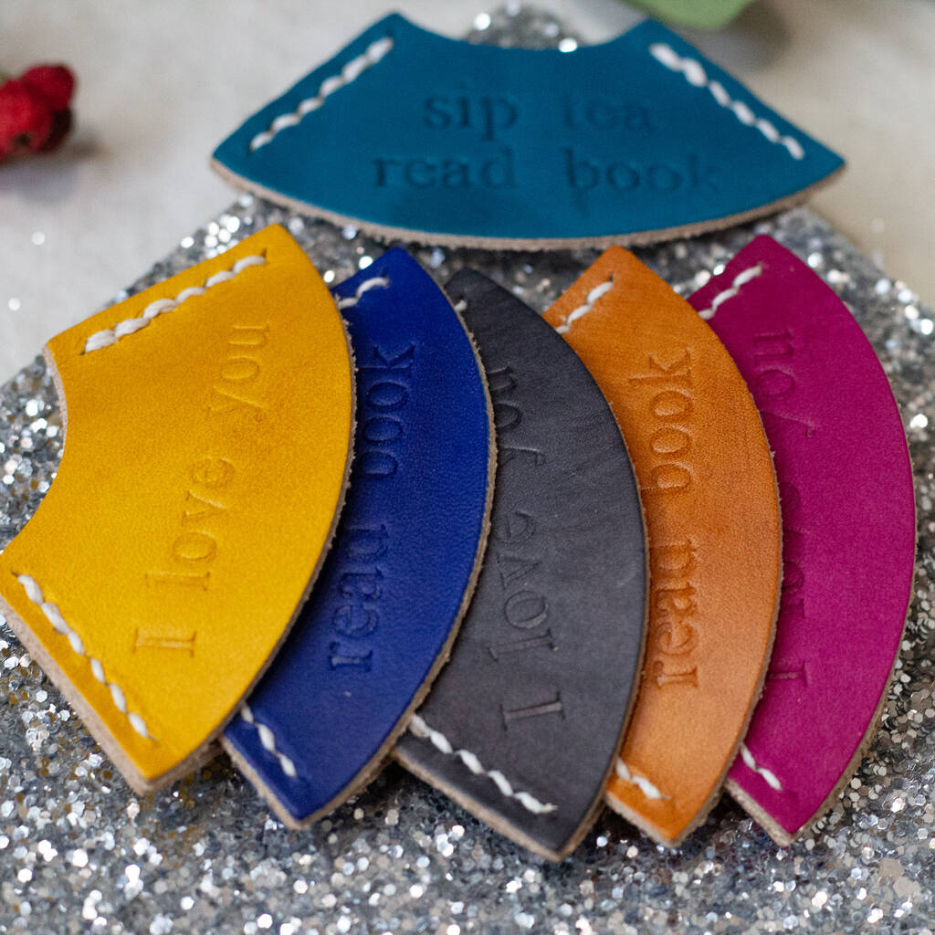 Personalised Leather Corner Bookmark By Tori Lo Leather ...