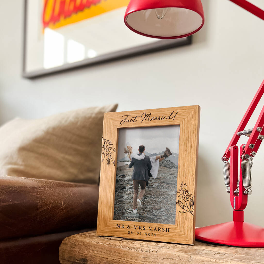 Personalised Just Married Photo Frame Wedding Gift By Secret Creation ...