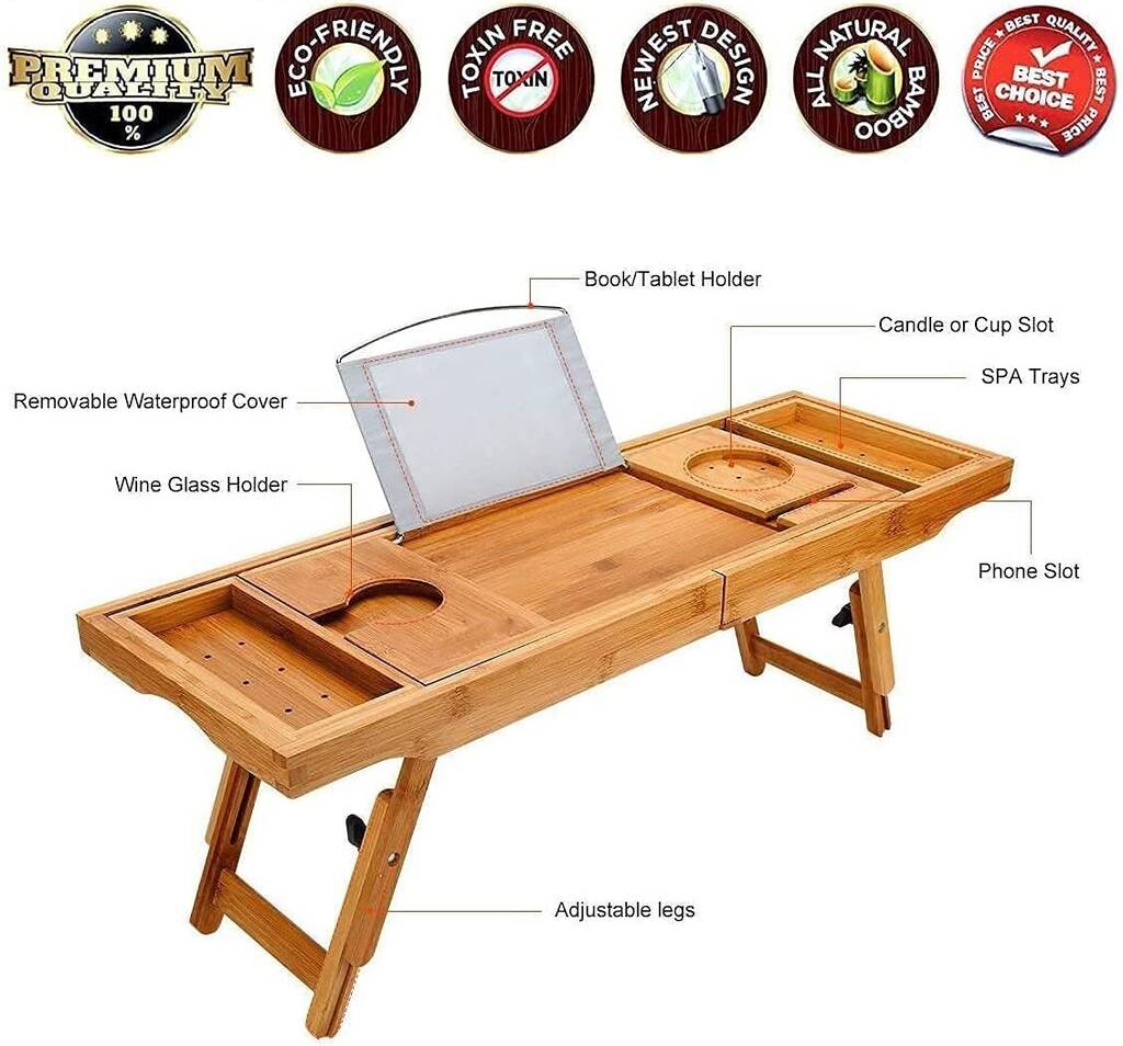 Two In One Bathtub Caddy And Laptop Bed Desk By Momentum ...