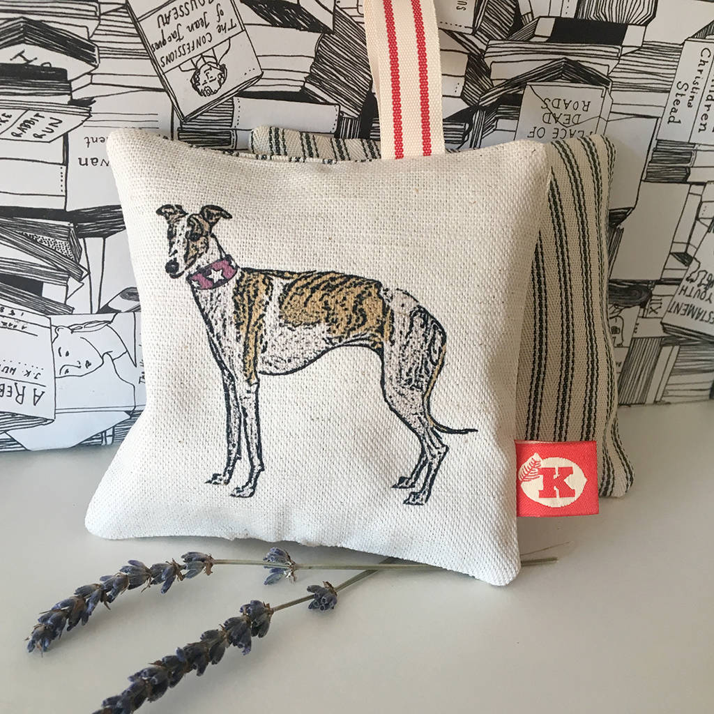 whippet or greyhound lavender bags by keylime design ...