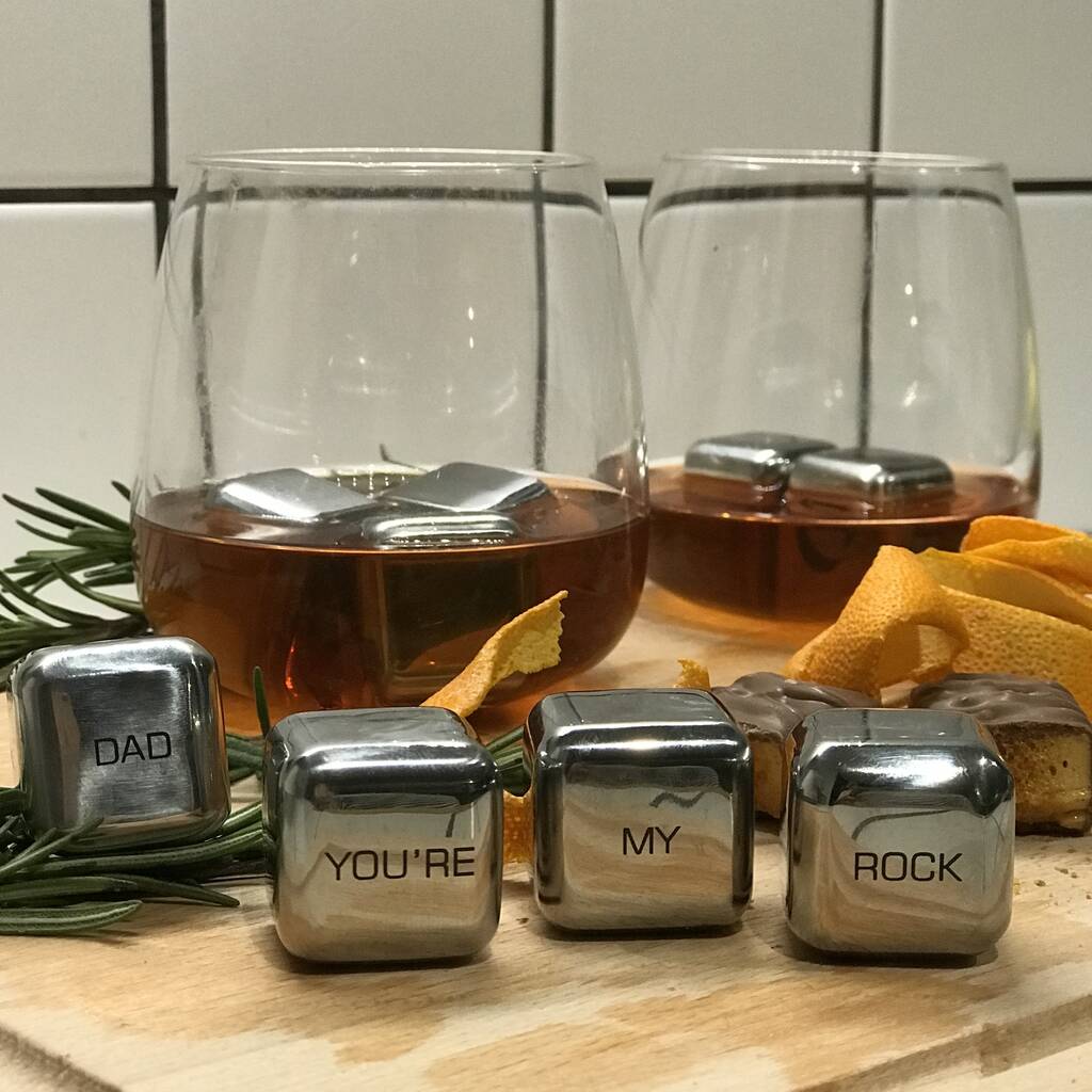Personalised Gold Steel Ice Cubes By Ginger Rose | notonthehighstreet.com