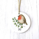 Red Robin Personalised Ceramic Bauble By Donna Crain ...