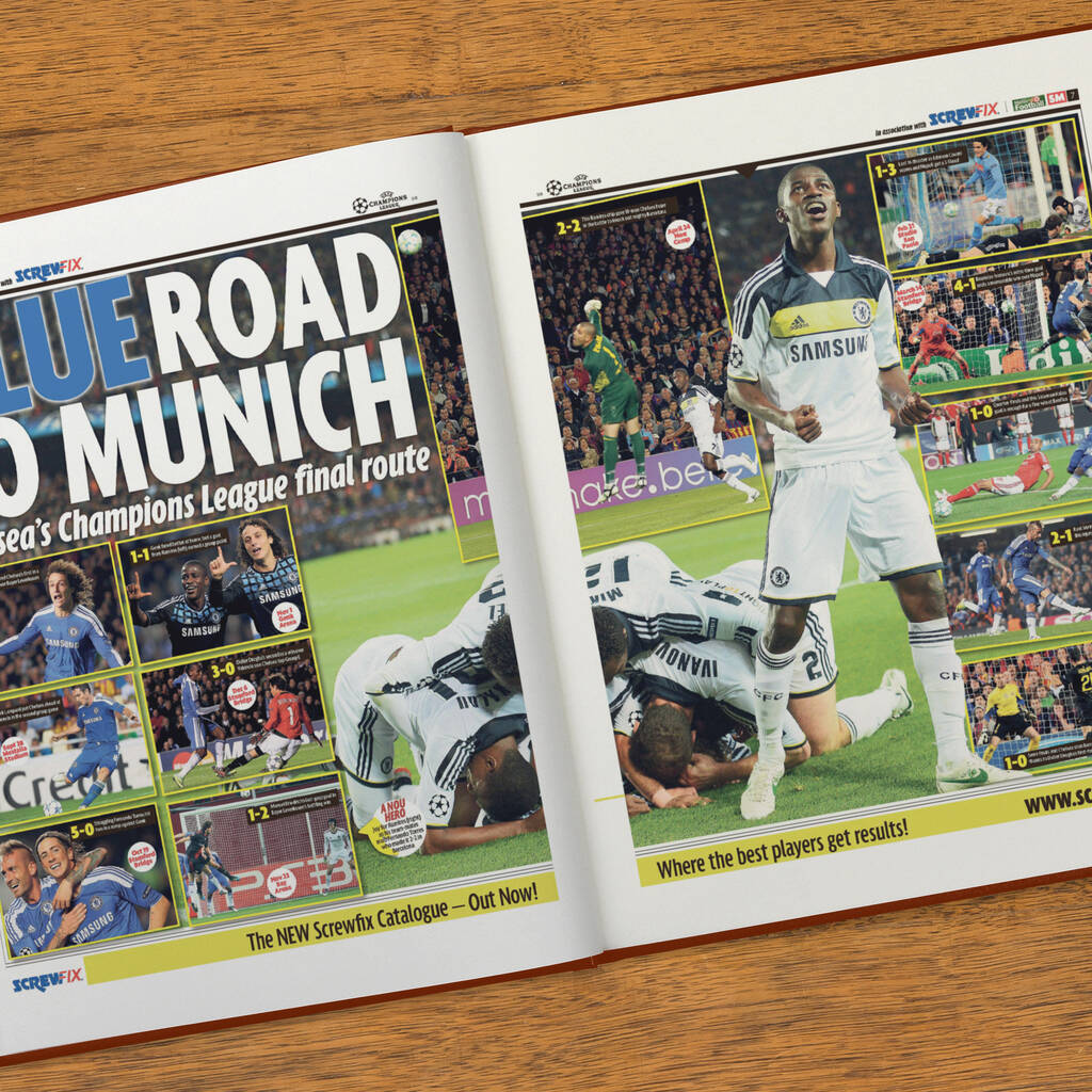 Chelsea Personalised Football Gift Newspaper Book By Historic ...