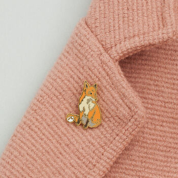 Fox Enamel Pin Badge By Little Paisley Designs | notonthehighstreet.com