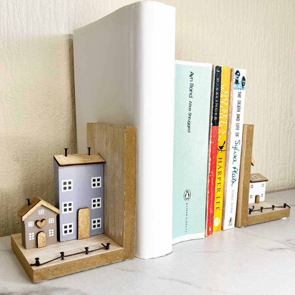 Amsterdam House Style Wooden Bookend Pair By The Happy Place ...