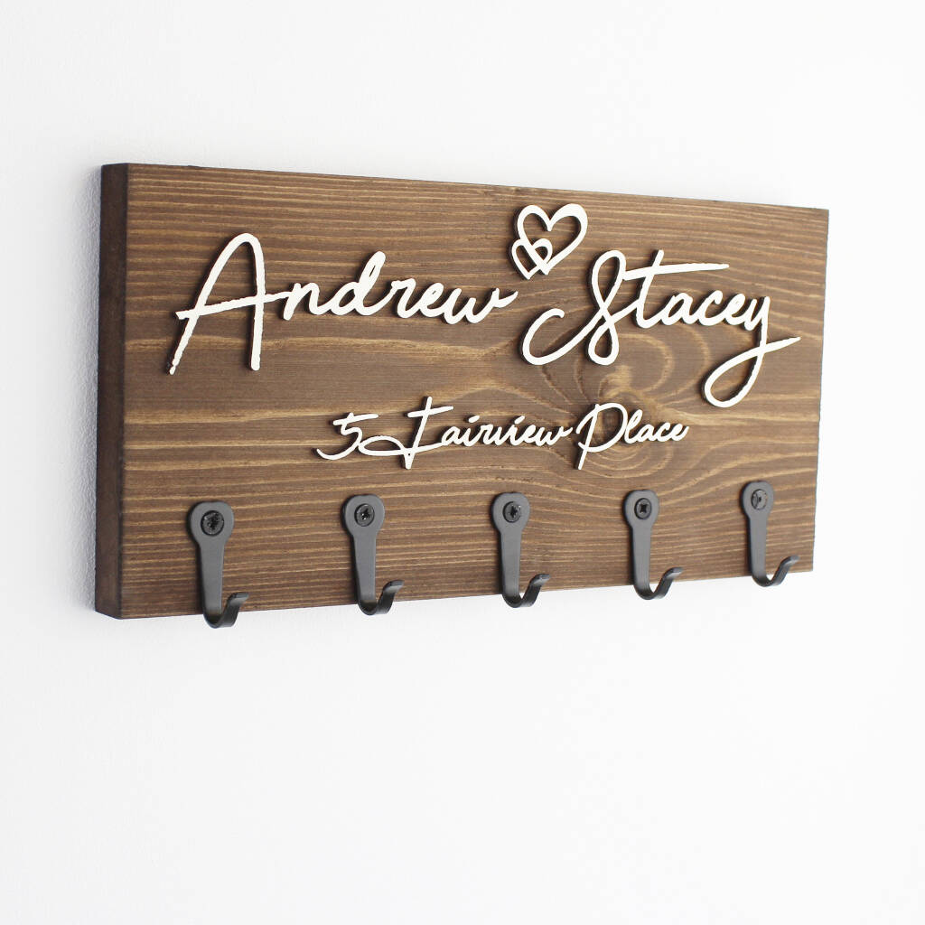 Personalised Key Holder With Raised Wording By Mac and lilly ...