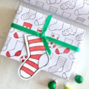 Christmas Stocking Gift Wrap Set To Colour In By Little Cherub Design ...