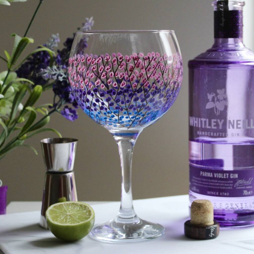 Ombre Berry Painted Gin Glass By Samara Ball Designs ...