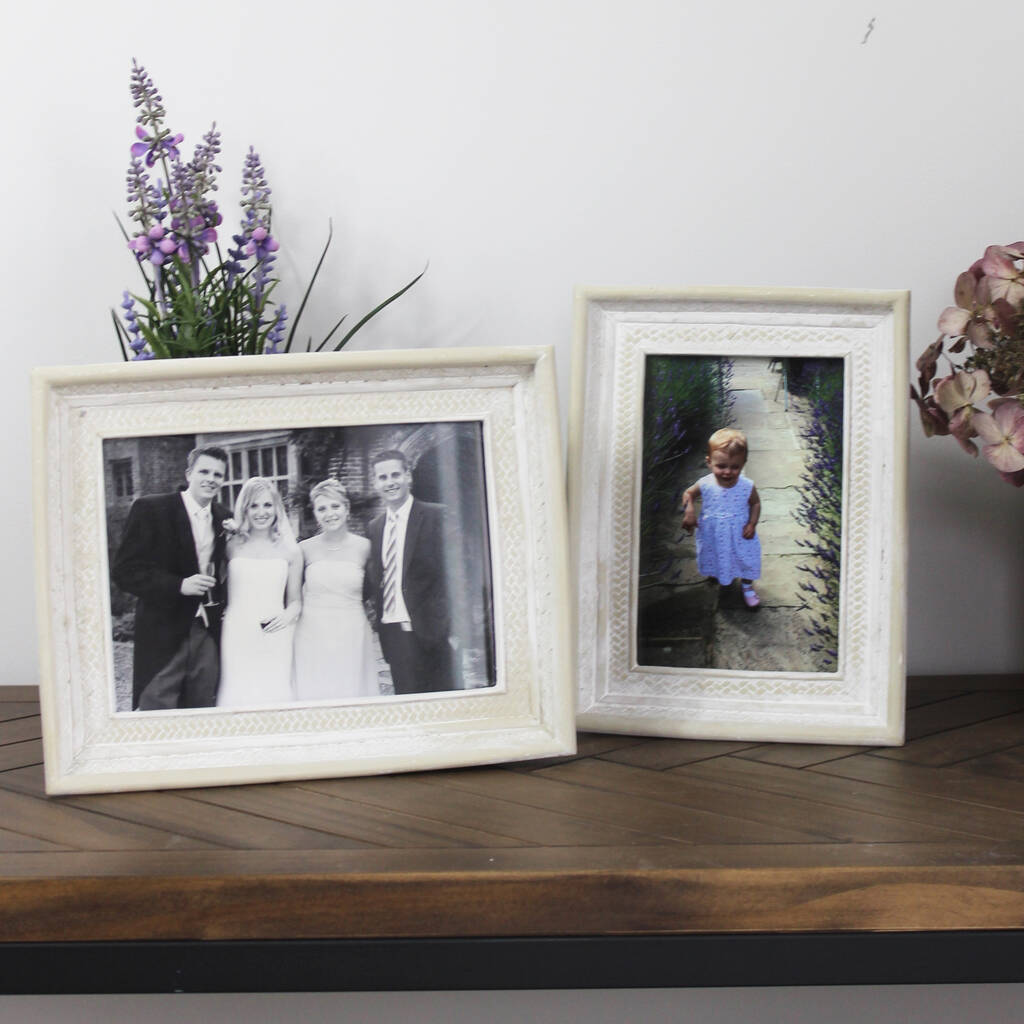 Stone Weave Effect Photo Frame Two Sizes By Lime Tree London