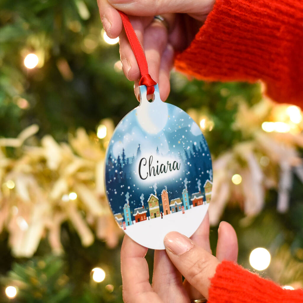 Personalised Christmas Village Name Decoration By Hoobynoo personalised-christmas-village-name-decoration-by-hoobynoo