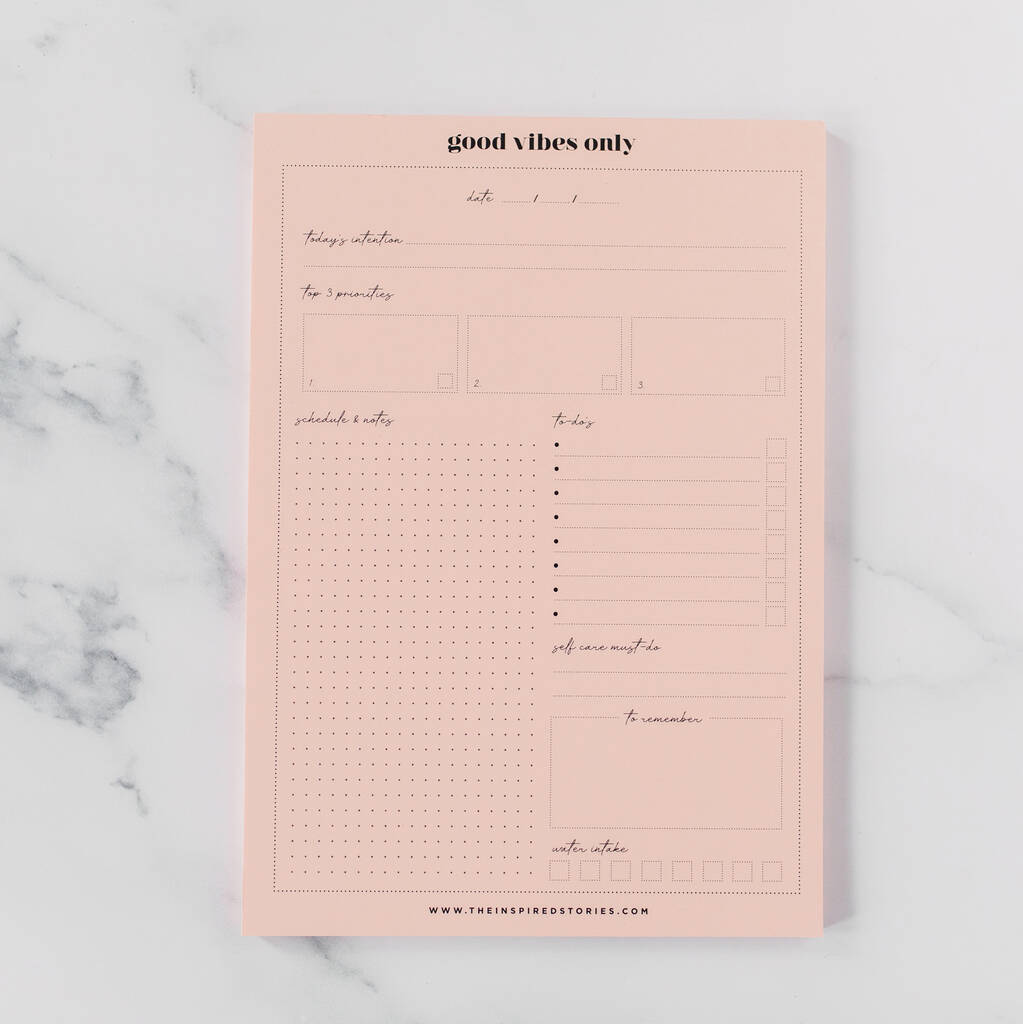 Daily Notepad Good Vibes Only By The Inspired Stories ...