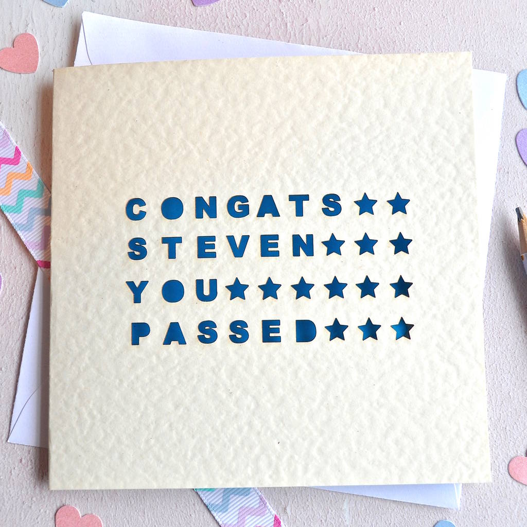 personalised laser cut congrats you passed card by sweet pea design ...