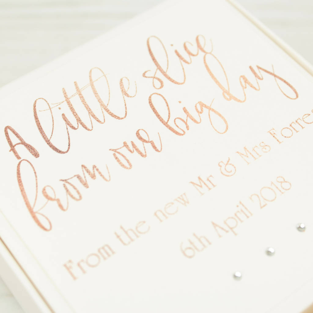 personalised rose gold wedding cake box by dreams to reality design ltd ...