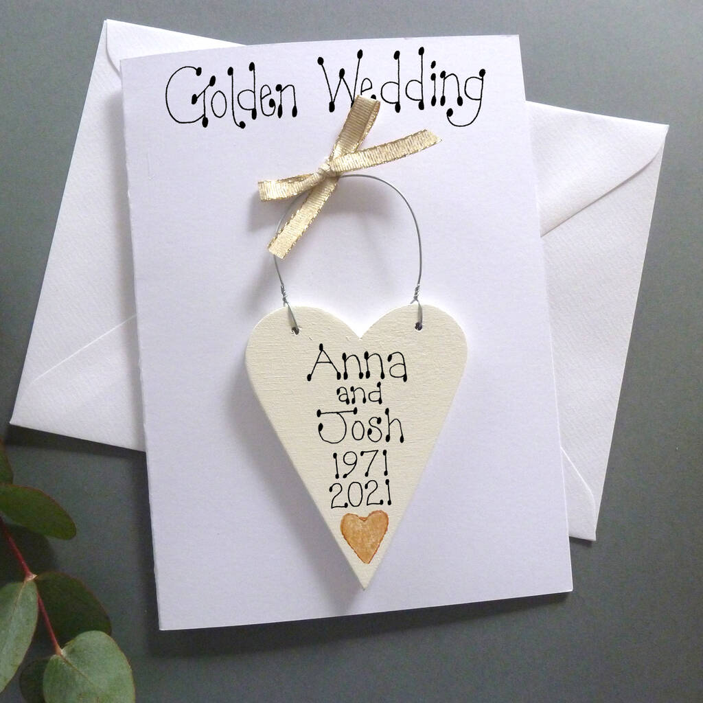 Personalised Golden Wedding Anniversary Card By Country Heart 
