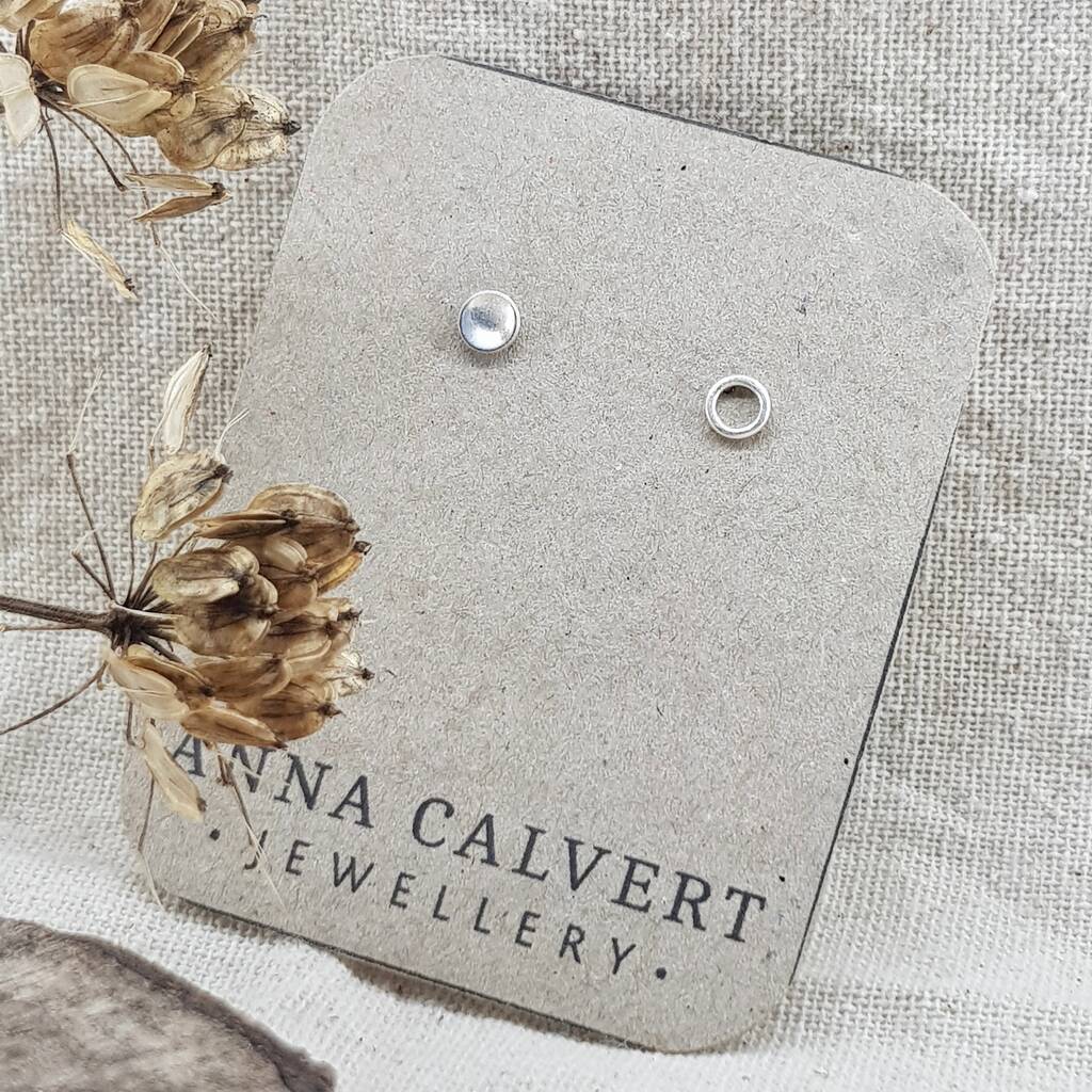 mishmatched silver studs dome and circle by anna calvert jewellery ...