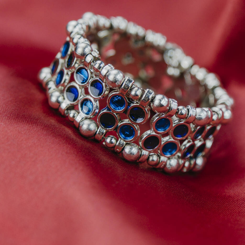 Oxidised Enamel Stone Tribal Silver Indian Bangle By The Colourful Aura