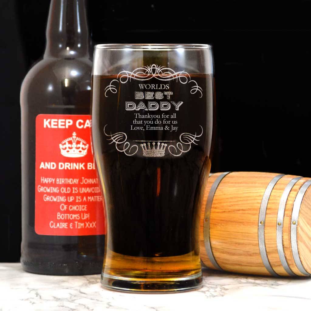Personalised Pint Glass For Dad By Tsonline4u