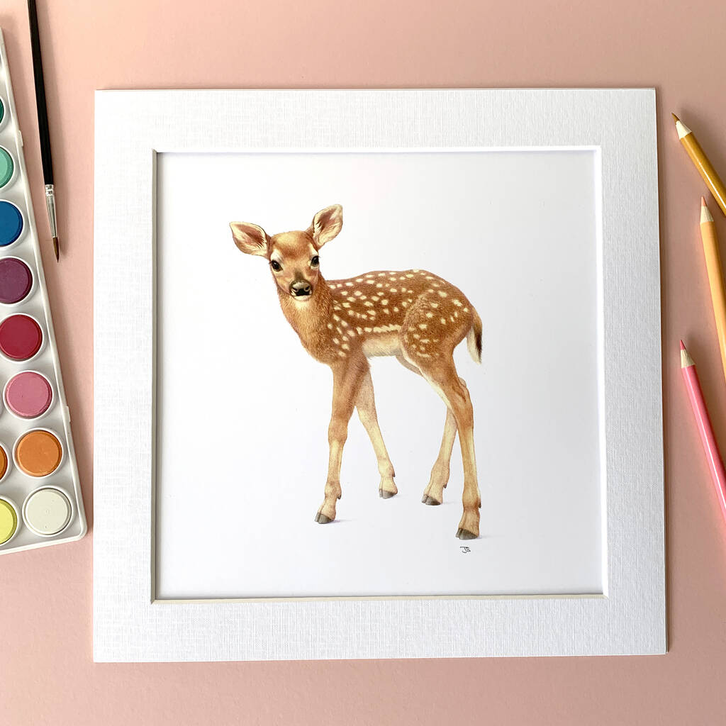 Illustrated Deer Print By Little Blue Zebra | notonthehighstreet.com