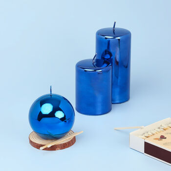 Blue Glass Effect Candles By G Decor By G Decor | notonthehighstreet.com