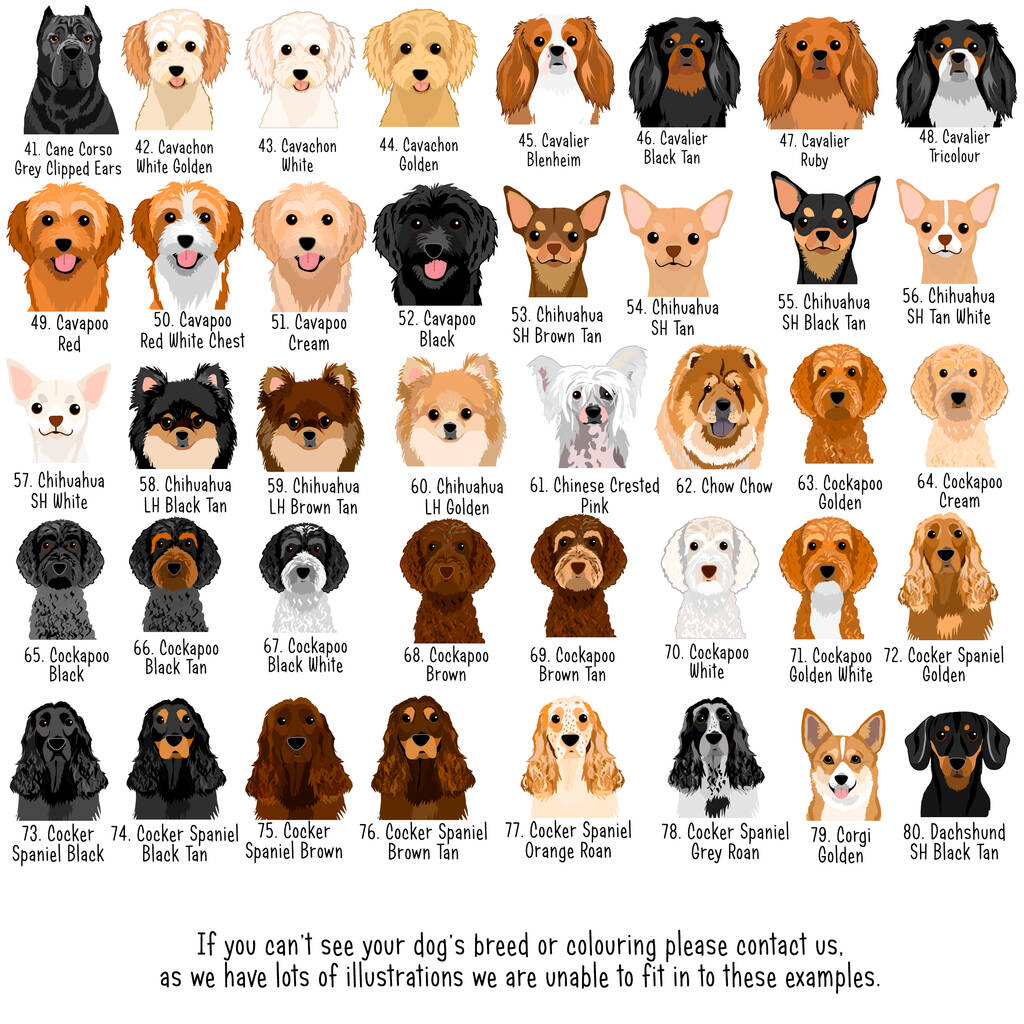 Bold Dog Breed Premium Illustrated Name Tag By Hoobynoo