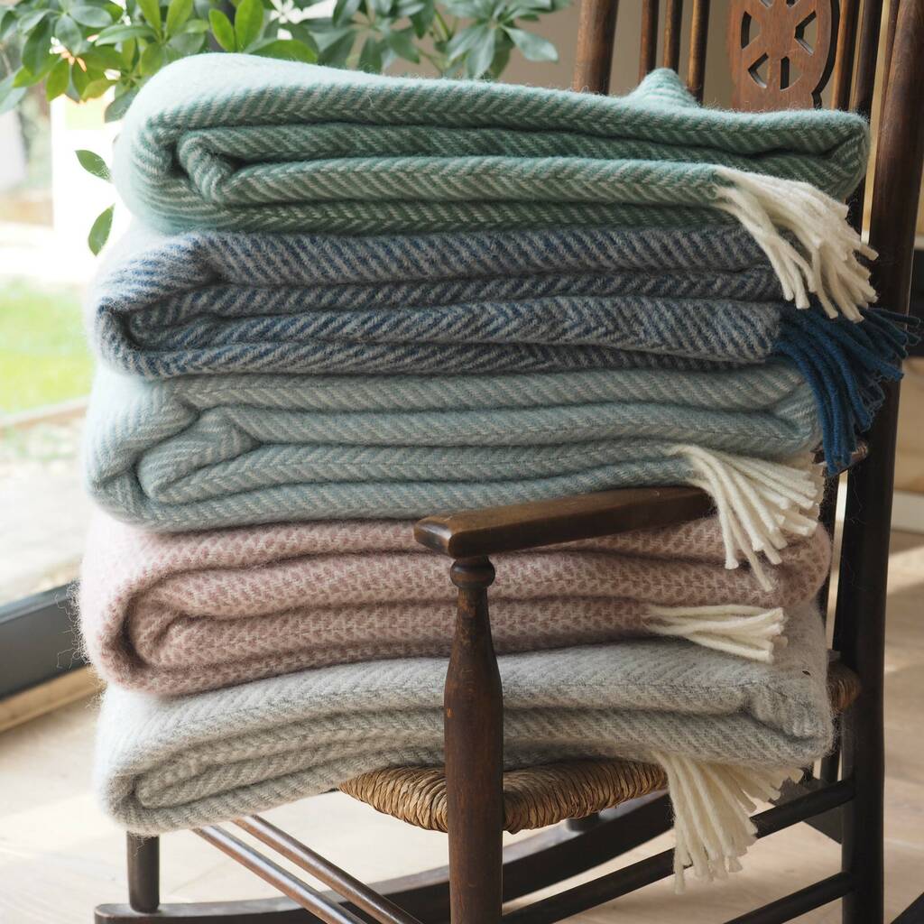 Personalised Wedding Message Herringbone Throw By Stabo ...