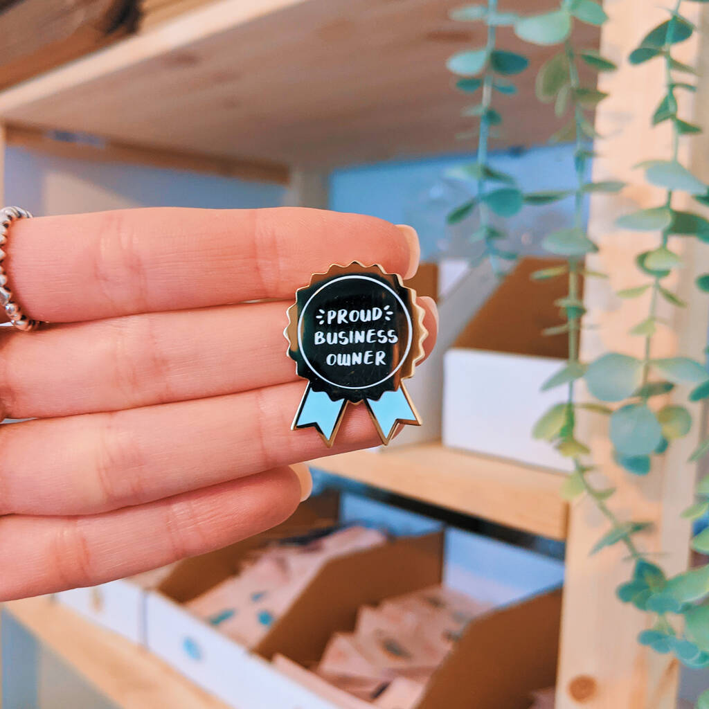 Proud Business Owner Rosette Enamel Pin By Quinn's Pins ...