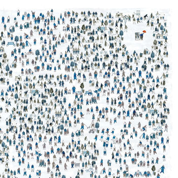 Large Detailed Illustrated Crowd Print By Elsa Rose Frere ...