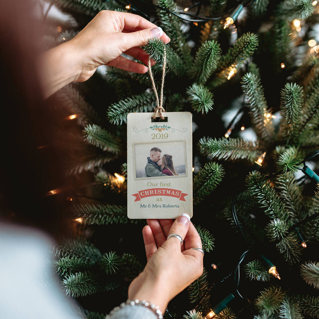 Personalised 'first Christmas Married' Tag Decoration By The Drifting ...