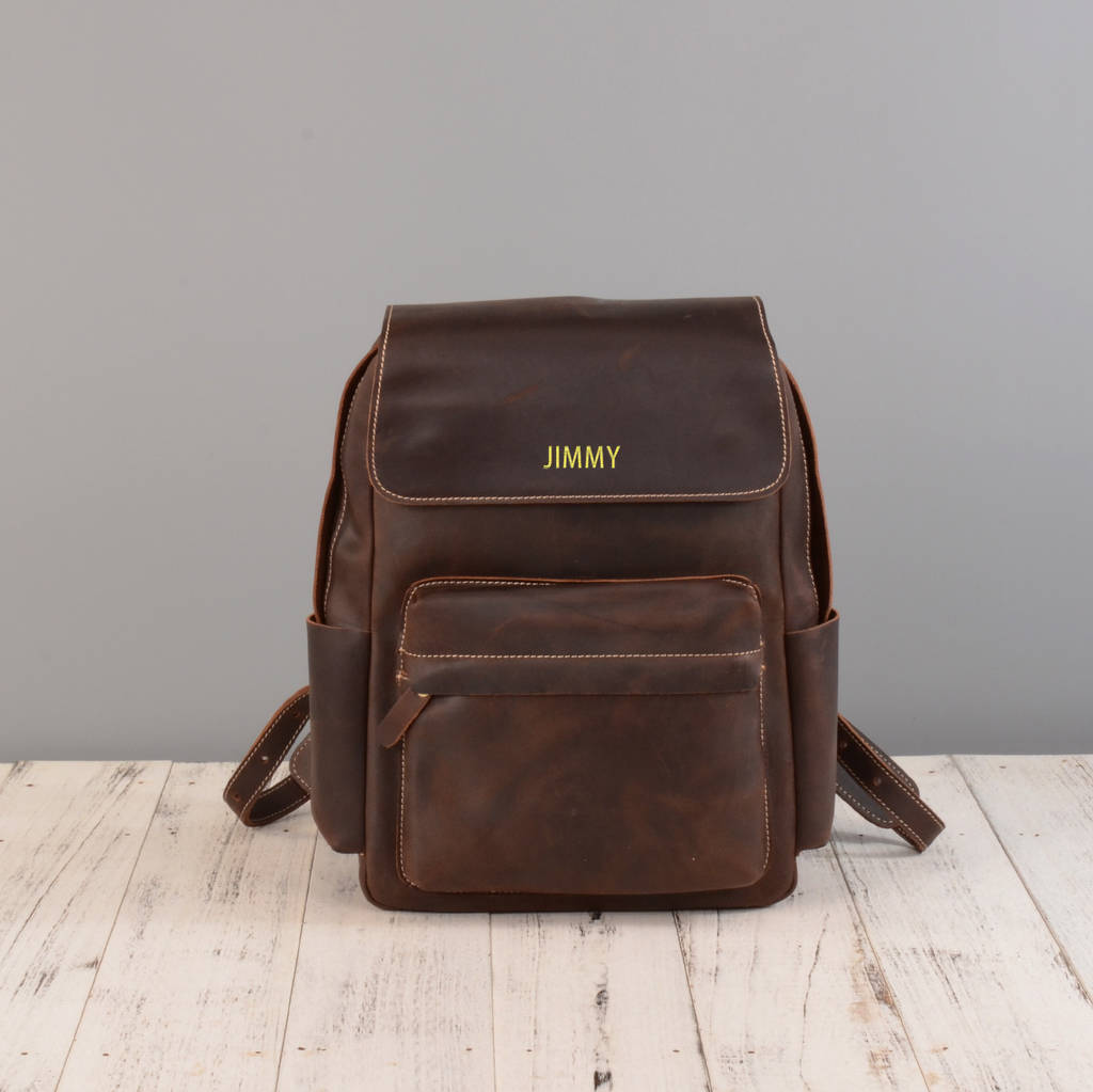 vintage leather backpack gift for man by eazo | notonthehighstreet.com