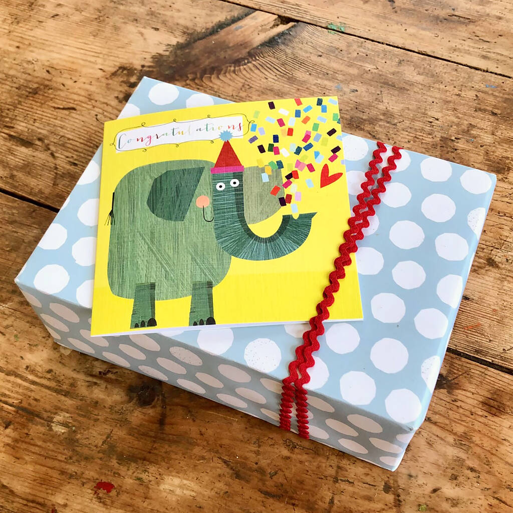 Congratulations Elephant Card By Kali Stileman Publishing