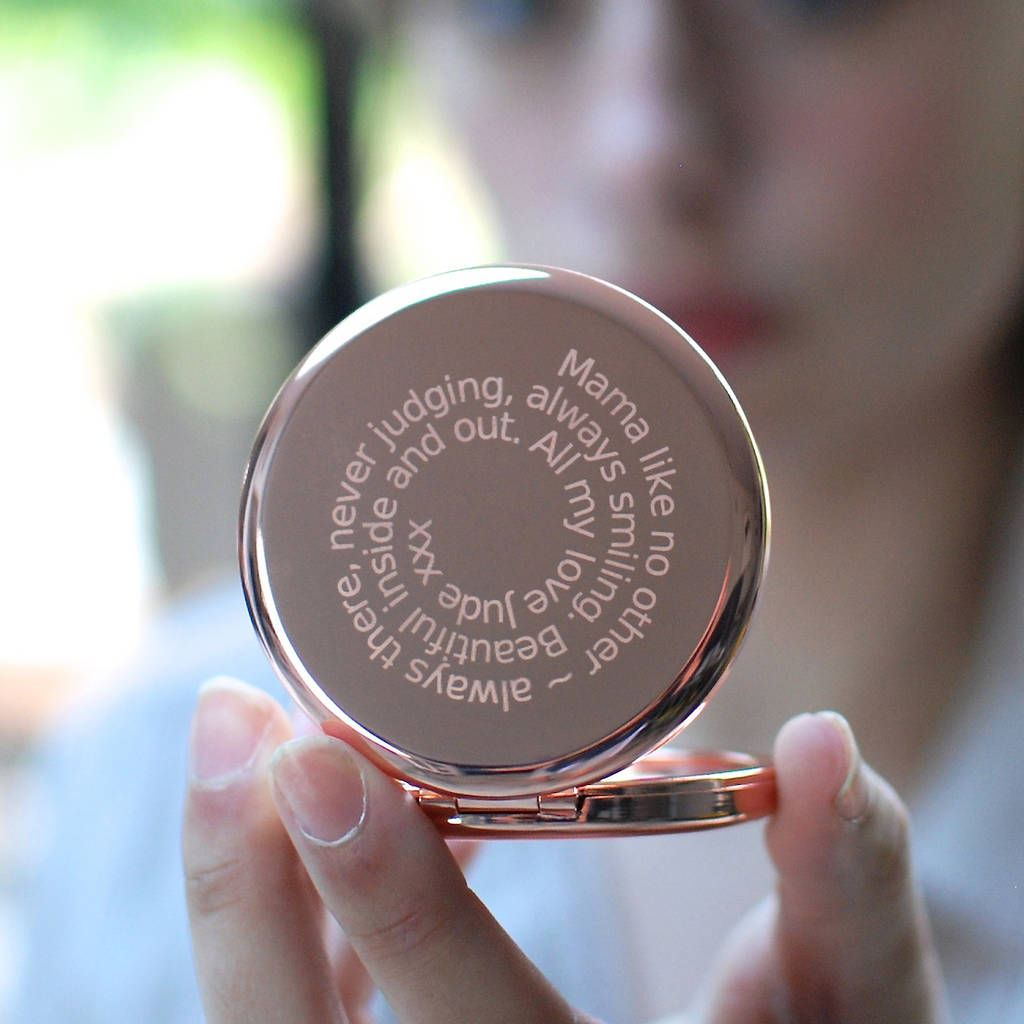 personalised rose gold compact mirror by penelopetom ...