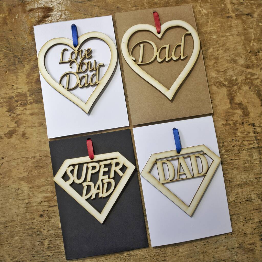 Super Dad Fathers Day Card With Woodcut Keepsake By For Me & For You ...