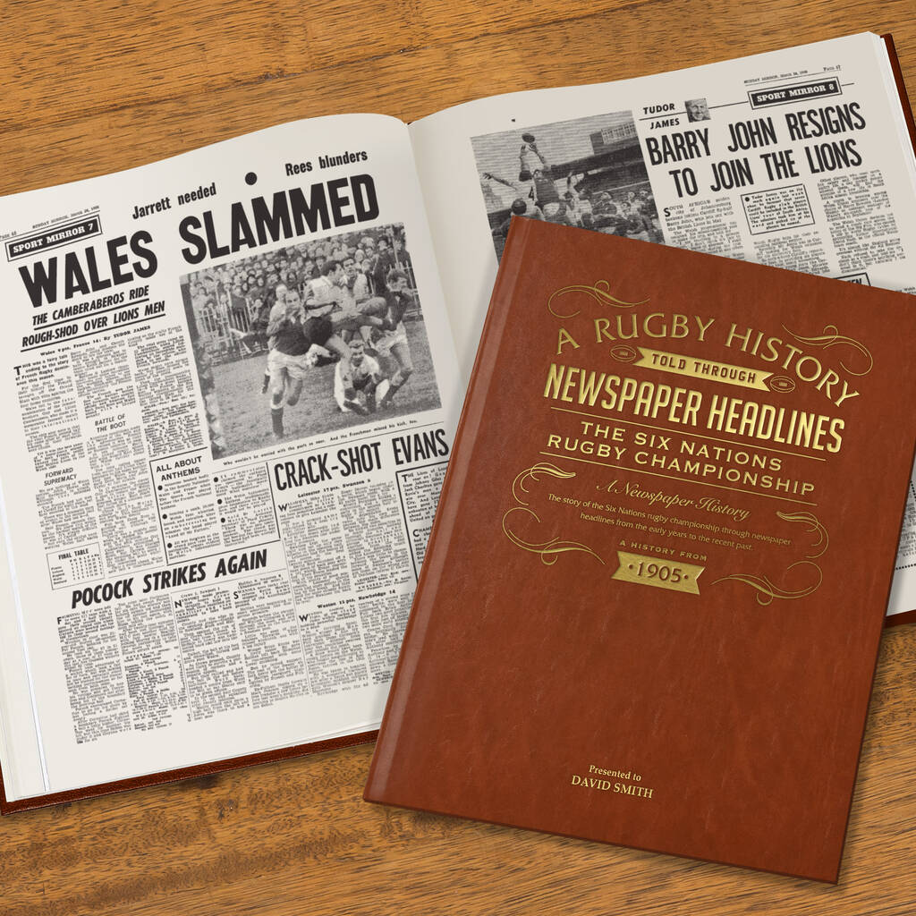 Six Nations Personalised Gift Rugby Newspaper Book By Historic ...