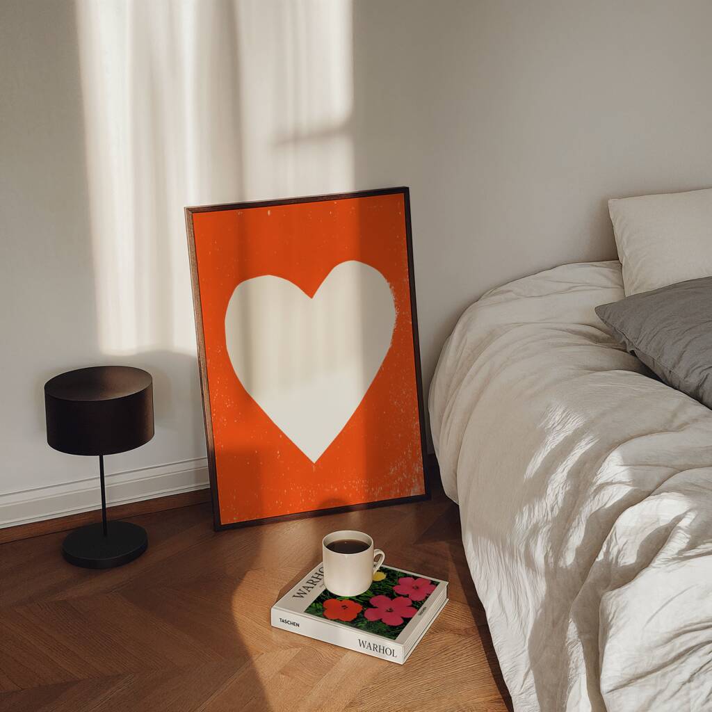 Red Love Heart Print By House Of Payne
