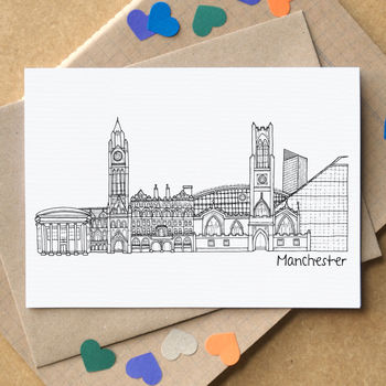 Manchester Landmarks Skyline Art Print Unframed By Becka Griffin ...